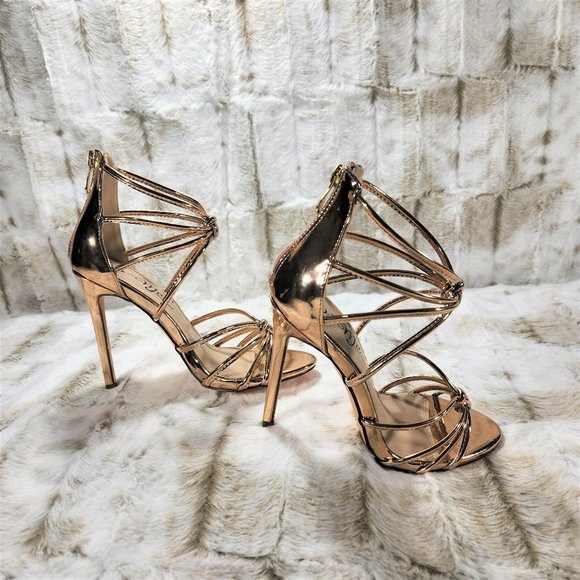 So Me | Shoes | So Me Rose Gold 5 Strappy Closed Back High Heels Shoes ...